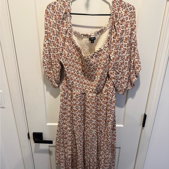 torrid | Dresses | Torrid Red And Cream Midi Dress | Poshmark